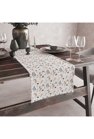 Vagonik Bahar Çiçeği Desenli Dijital Baskılı Runner 140X40 Vagonik Bahar Çiçeği Desenli Dijital Baskılı Runner 140X40