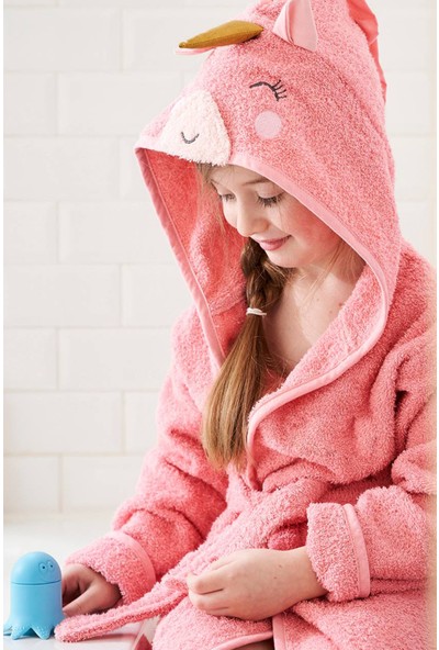 Teksmoda Kapşonlu Kız-Erkek Çocuk Bornozu Pamuklu-Unicorn Teksmoda Kapşonlu Kız-Erkek Çocuk Bornozu Pamuklu-Unicorn