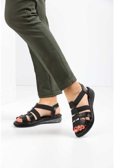 Mavişim Çift Lastikli Ful Ortapedik Kadın Sandalet Ayakkabı