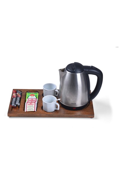 Woodlife Karşılama-Otel-Ikram Tepsisi-Ceviz Renk 43 x 23 x 1,8 cm