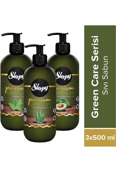 Sleepy Premium Green Care Serisi Sıvı Sabun 3X500 ml Sleepy Premium Green Care Serisi Sıvı Sabun 3X500 ml