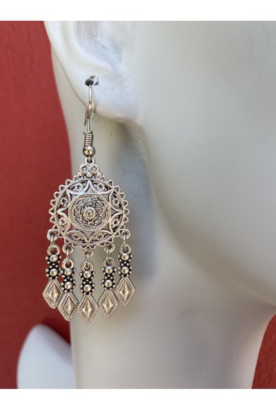 Violetart Gümüş Kaplama Sembol Küpe