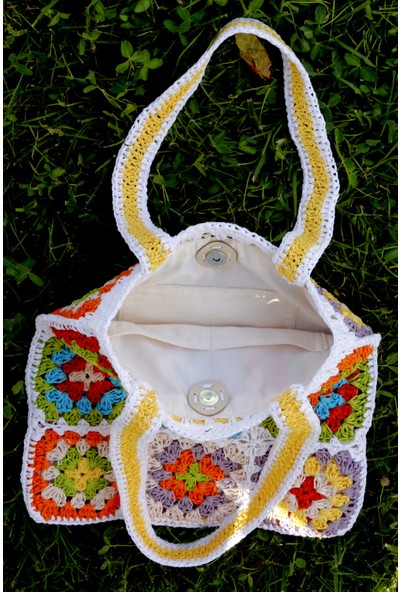 TURUNCU PAZAR El Örgüsü Kağıt Ip Çanta