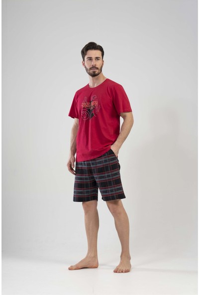 Obje Erkek Kırmızı Kısa Kol Şort Takımı Obje Erkek Kırmızı Kısa Kol Şort Takımı
