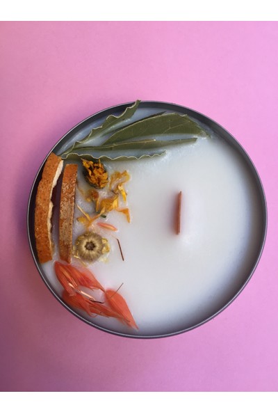 Alaçatı Art Boutique Kokulu Çiçekli Soya Mum Dekoratif Hediyelik Aromaterapi Meditasyon