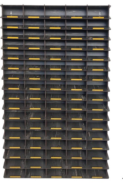 Woodbu Eğimli 85 Araçlık Eskitme Siyah Hobi Araba Rafı