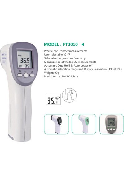 Kinlee Temassız Ateş Ölçer FT-3010 Kızılötesi (Yetişkin/çocuk) Kinlee Temassız Ateş Ölçer FT-3010 Kızılötesi (Yetişkin/çocuk)