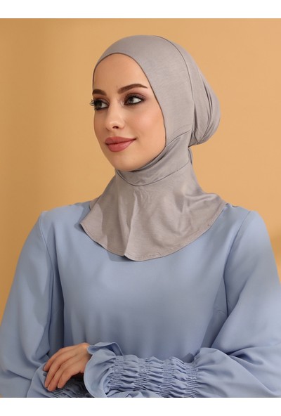 Tuva Bağcıklı Boyunluklu Hijab Bone - Gümüş - Tuva Tuva Bağcıklı Boyunluklu Hijab Bone - Gümüş - Tuva