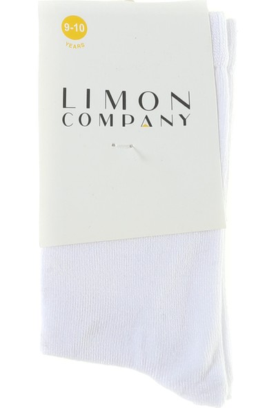 Limon Soket Çorap, 7-8 Yaş, Beyaz