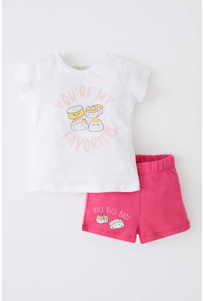 DeFacto Kız Bebek Regular Fit Baskılı Pijama Takım X8420A222SM