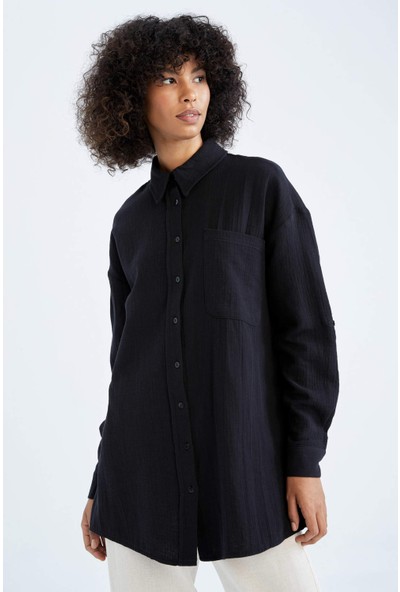 DeFacto Regular Fit Basic Uzun Kollu Gömlek Tunik Y7321AZ22SM DeFacto Regular Fit Basic Uzun Kollu Gömlek Tunik Y7321AZ22SM