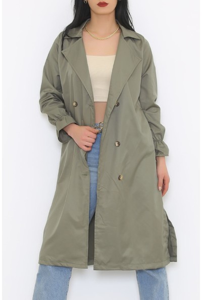 Hepsi Yeni Moda Hepsiyenimoda Kol Büzgülü Trenç Haki Hepsi Yeni Moda Hepsiyenimoda Kol Büzgülü Trenç Haki