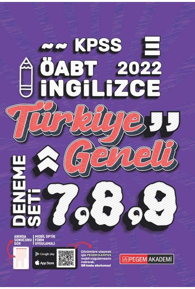 2022 KPSS ÖABT İngilizce 7-8-9 (3'lü Deneme) 2022 KPSS ÖABT İngilizce 7-8-9 (3'lü Deneme)