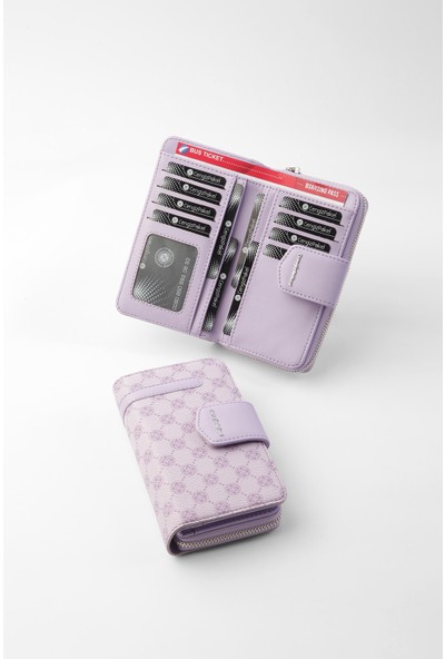 Cengiz Pakel Monogram Kadın Orta Boy Cüzdan 65256MP Lila