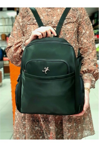 Konfores 1245 Saten Kumaş Lüks Bayan Günlük Sırt Çantası - NKT01245-SIYAH-TEK Ebat