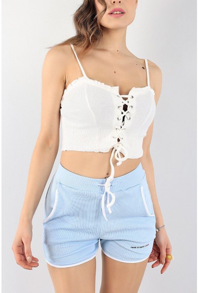 Enough Kuşgözü Detay Beyaz Tasarım Bluz