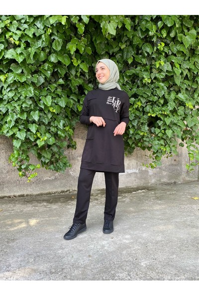 Taşlı Baskılı Eşofman Takım