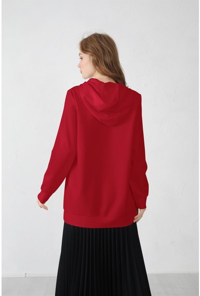 Kanguru Cepli Taşlı Sweatshirt