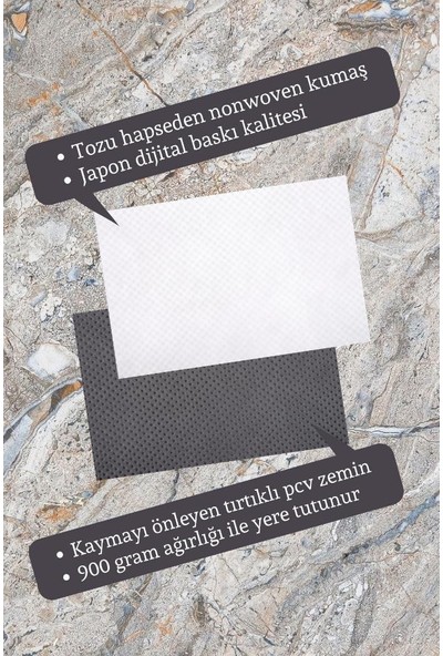 Cotton Garden Dijital Baskı Dekoratif Çiçek Pudra Kapı Önü Paspası PS1220