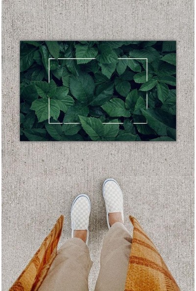 Cotton Garden Dijital Baskı Dekoratif Doğal Yaprak Yeşil Kapı Önü Paspası PS1265 Cotton Garden Dijital Baskı Dekoratif Doğal Yaprak Yeşil Kapı Önü Paspası PS1265