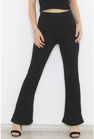 Ispanyol Paça Pantolon Siyah