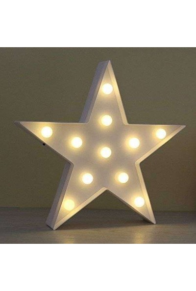 WHB LED Işıklı Beyaz Yıldız Gece Lambası - Gün Işığı WHB LED Işıklı Beyaz Yıldız Gece Lambası - Gün Işığı