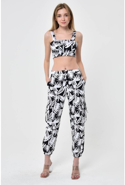 Home Store Pantolon Palmiye Desenli Tokali Cargo Cepli Paça Lastikli - Syh-Byz Home Store Pantolon Palmiye Desenli Tokali Cargo Cepli Paça Lastikli - Syh-Byz