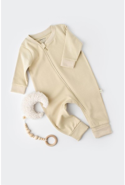 Baby Cosy Organik Uzun Kollu Fermuarlı Bebek Tulum