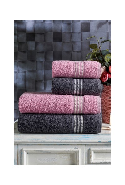 Casnack Veronica 4'lü Banyo Havlu Seti Casnack Veronica 4'lü Banyo Havlu Seti