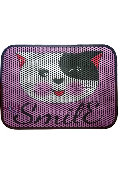 Woisco Desenli Elekli Kedi Tuvaleti Önü Paspası, Kum Toplayıcı, Yıkanabilir, 60X45 cm Woisco Desenli Elekli Kedi Tuvaleti Önü Paspası, Kum Toplayıcı, Yıkanabilir, 60X45 cm
