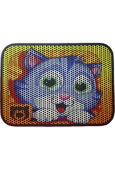 Woisco Desenli Elekli Kedi Tuvaleti Önü Paspası, Kum Toplayıcı, Yıkanabilir, 60X45 cm Woisco Desenli Elekli Kedi Tuvaleti Önü Paspası, Kum Toplayıcı, Yıkanabilir, 60X45 cm
