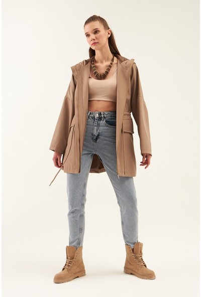 Different Style Kapşonlu Trenchkot Different Style Kapşonlu Trenchkot