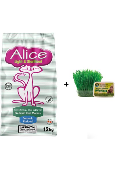 Light Sterilised Kısır Kedi Maması 12 kg + Amon Organik Kedi Çimi
