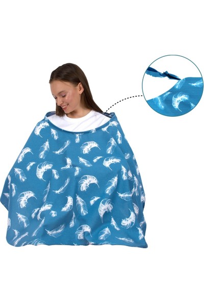 Sevi Bebe Tokalı Emzirme Örtüsü ART-6372 Tüy Desen