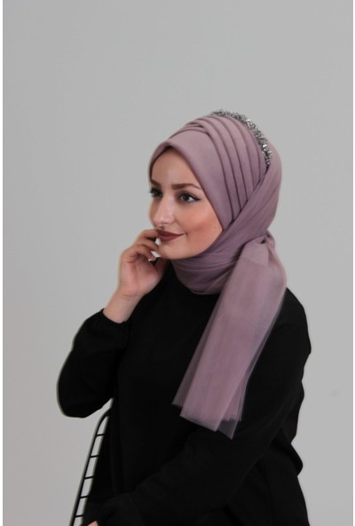Elegance Scarf Hazır Şal Lüx Likralı Hayal Tül Kumaş