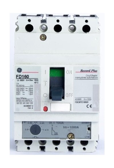General Electric 100A Kompak Şalter 25 KA/415VAC Ue 690VAC Ge FDE36TC0100GF General Electric 100A Kompak Şalter 25 KA/415VAC Ue 690VAC Ge FDE36TC0100GF