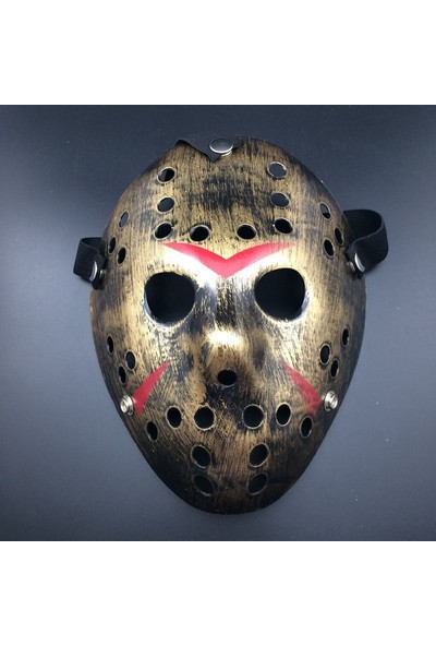 Nefertiya Bakır Renk Kırmızı Çizgili Tam Yüz Hokey Jason Maskesi Hannibal Maskesi Nefertiya Bakır Renk Kırmızı Çizgili Tam Yüz Hokey Jason Maskesi Hannibal Maskesi