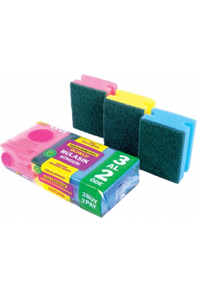 Tulan Clean Oluklu Bulaşık Süngeri 3'lü