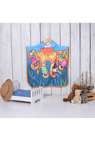 Pastel Home Pastel Pamuklu Kapüşonlu Çocuk Havlu Plaj Pançosu Pastel Home Pastel Pamuklu Kapüşonlu Çocuk Havlu Plaj Pançosu