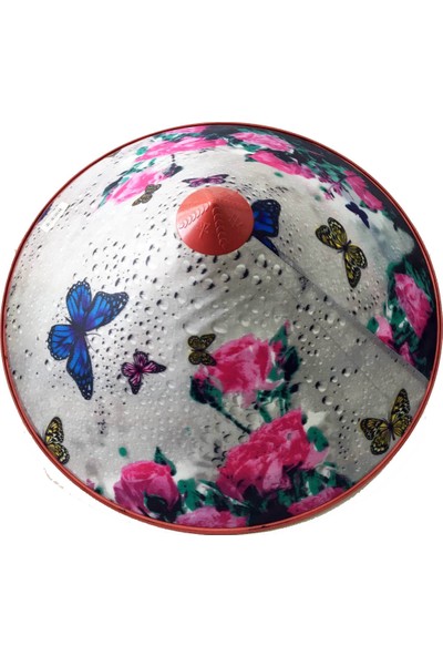 Nzm Kelebek Damlalı Saten Kaplama Gümüş Vietnam Şapkası