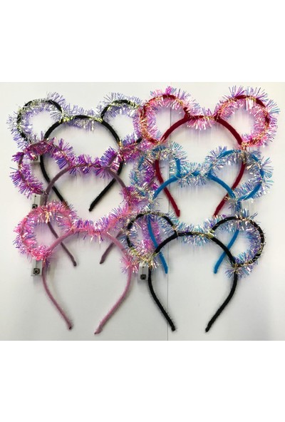 Nzm Işıklı Mickey Taç Püsküllü Karışık Renk 12 Adet