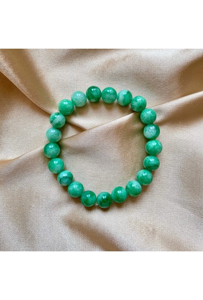 Vega Yeşil Ceyt Taşı Bileklik 8mm