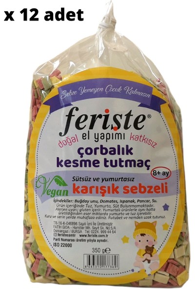 Ferişte Bebek Karışık Sebzeli Çorbalık Tutmaç +8 Ay 350 gr 12'li