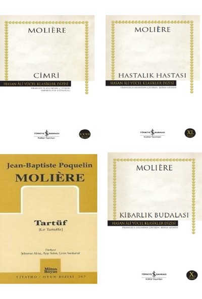 Kibarlık Budalası - Hastalık Hastası - Cimri - Tartüf 4 Kitap Set - Moliere