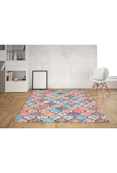 Dekomod Dekoratif Dijital Baskılı Kaymaz Taban Halı