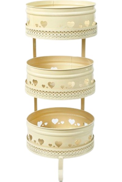 Ayla Stand 3 Katlı Ferforje Sebzelik Bej Ayla Stand 3 Katlı Ferforje Sebzelik Bej