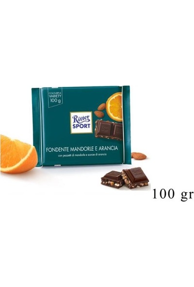 Ritter Sport Badem ve Portakal Hakiki Bitter Çikolata 100 gr