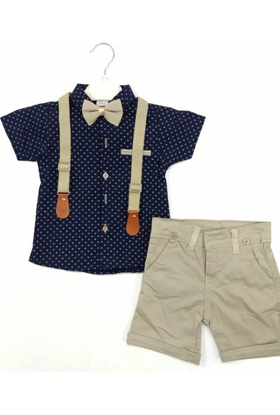 Terry Bayramlık Şortlu Papyonlu Erkek Çocuk Takım