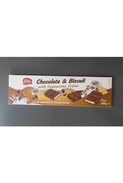 Mister Choc Kapuçino Kremalı ve Bisküvi Pürüzsüz Gevrek Bisküvi Çikolata 300 gr Mister Choc Kapuçino Kremalı ve Bisküvi Pürüzsüz Gevrek Bisküvi Çikolata 300 gr