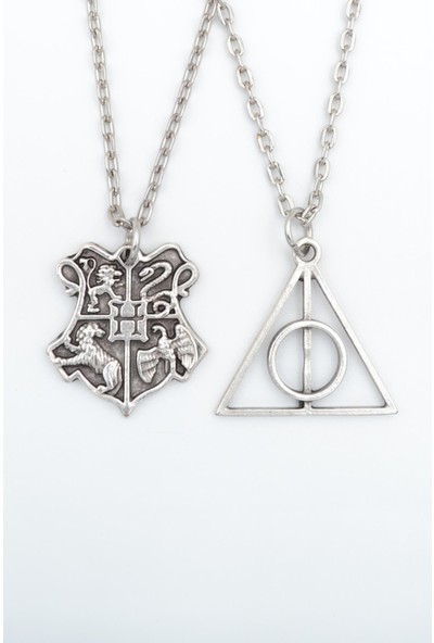 Bu Farklı 2'li Harry Potter Ölüm Yadigarları Üçgen - Hogwarts Erkek Kadın Kolye Seti 925 Ayar Gümüş Kaplama Bu Farklı 2'li Harry Potter Ölüm Yadigarları Üçgen - Hogwarts Erkek Kadın Kolye Seti 925 Ayar Gümüş Kaplama